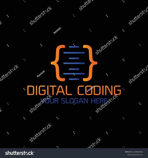 Digital Coding Logo Design Vector Stock Vector Royalty Free