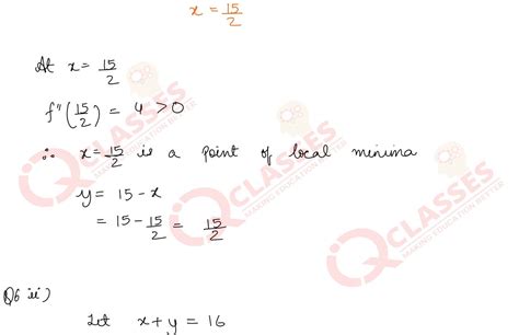 Q6 I Find Two Positive Numbers Whose Sum Is 15 And The Sum Of Whose