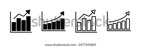 Growing Graph Icon Set Chart Icon Stock Vector Royalty Free Shutterstock
