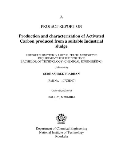 Production And Characterization Of Activated Carbon Produced From A