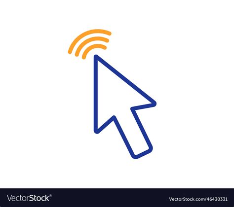 Mouse Cursor Line Icon Click Action Sign Vector Image
