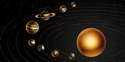 Solar System Vector Realistic Illustration Of The Sun And Eight Planets Orbiting It 13260870
