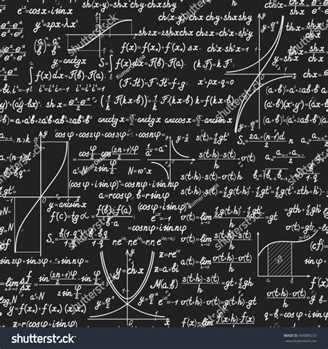 Mathematics Seamless Pattern Different Signs Figures Stock Illustration
