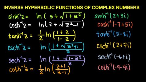 inverse hyperbolic functions of complex numbers part 1 live stream