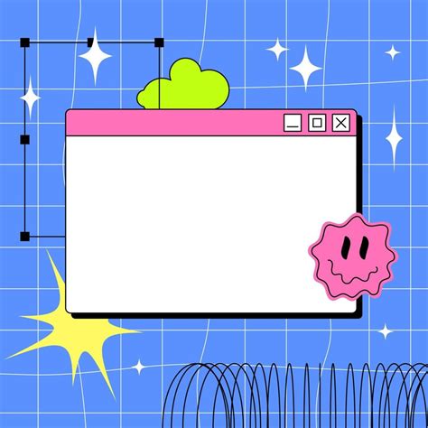 pc window in y2k style acid retro interface of an old computer
