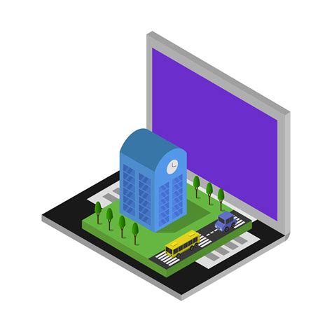 Online School On Isometric Laptop Vector Art At Vecteezy