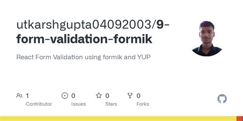 Github Utkarshgupta Form Validation Formik