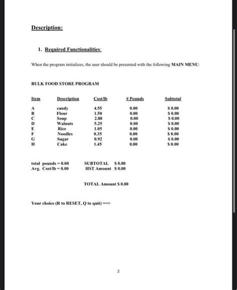 Solved 1 Required Functionalities When The Program