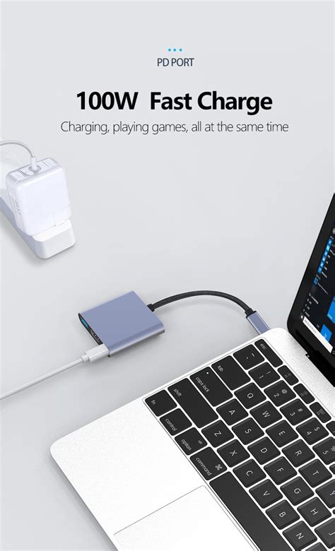3In1 Multi Function USB C Docking Station Type C To HDMI 4K PD USB 3 0 C USB C Dock Type C Hub