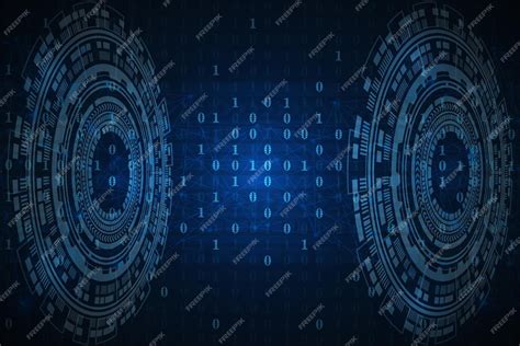 premium vector technology network binary code circle background