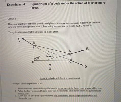 experiment 4 equilibrium of a body under the action