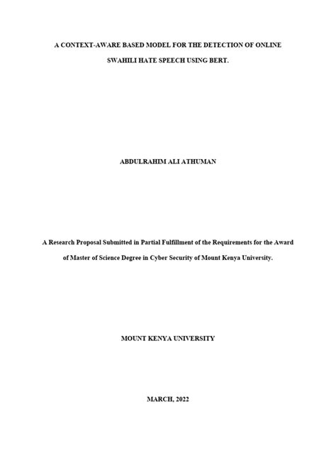a context aware based model for the detection of online swahili hate