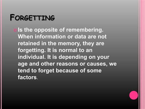Psychology Of Forgetting Pptx