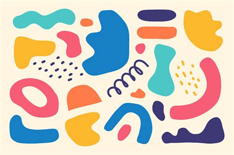 손으로 그린 유기적 인 모양 추상적 인 배경 벡터 일러스트 레이 션 물감 방울에 대한 스톡 벡터 아트 및 기타 이미지 물감