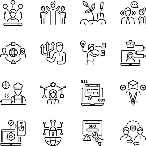 Collection Of Skills Linear Style Icons Vector Art At Vecteezy