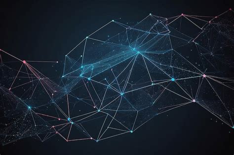 premium photo connected geometry abstract background with lines and