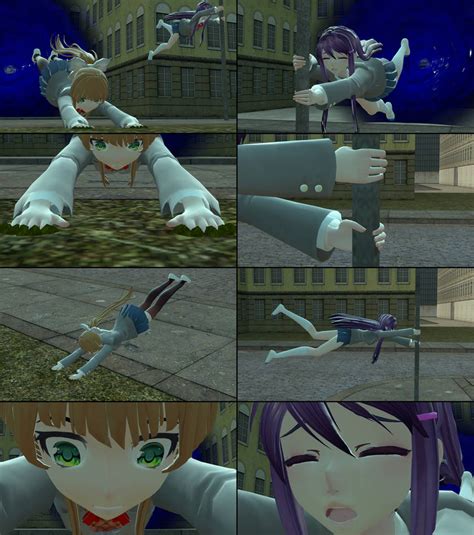 Monika And Yuri Getting Sucked Into A Portal By Hang In Peril On Deviantart