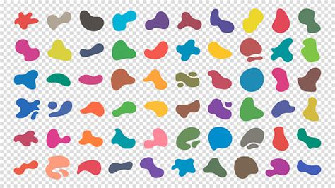 다채로운 얼룩 액체 요소의 큰 집합입니다 유체 얼룩 다채로운 요소 액체 모양 둥근 추상 요소 네온 색상의 얼룩 모양 간단한 물 형태 벡터 그림 0명에 대한 스톡 벡터 아트