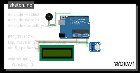 Clock Rtc Ds1307 Ino Wokwi ESP32 STM32 Arduino Simulator