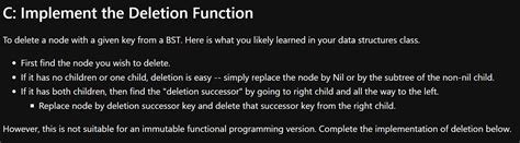 solved c implement the deletion function to delete a node