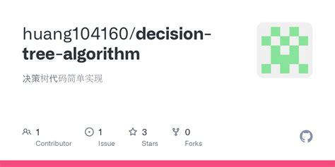 Github Huang104160decision Tree Algorithm 决策树代码简单实现