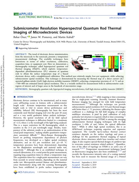 Pdf Submicron Resolution Hyperspectral Quantum Rod Thermal Imaging Of