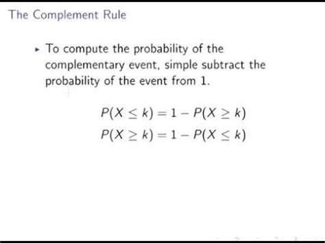 Normal Distribution The Complement Rule YouTube