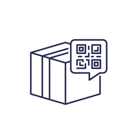 Premium Vector Parcel Or Package With Qr Code Line Icon