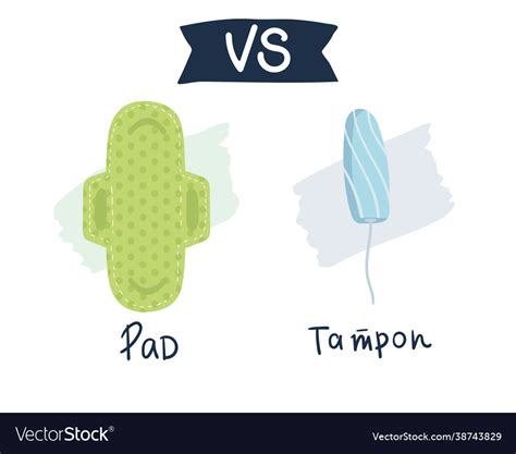 Compare Feminine Hygiene Products Tampon Vs Pads Vector Image