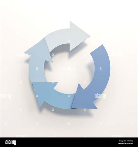 Gradient Colored Arrows Forming Rotating Cycle 3d Background Stock