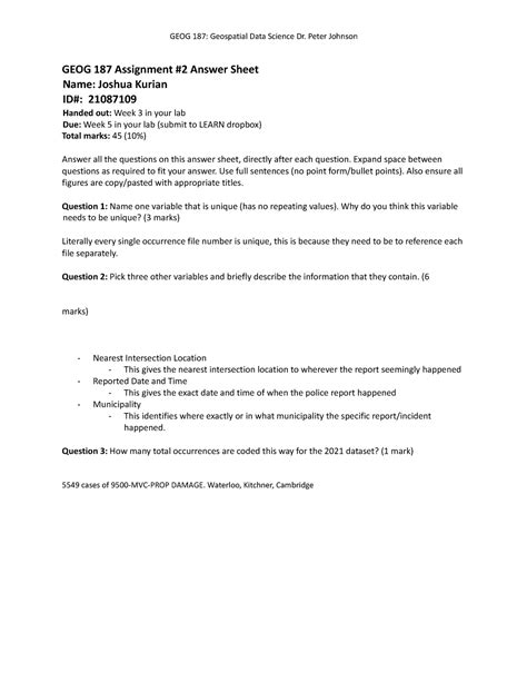Geog 187 Assignment 2 Geog 187 Geospatial Data Science Dr Peter