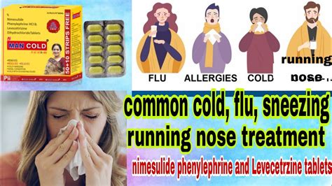 Man Cold Tablets Common Cold Running Nose Sneezing Nimesulide
