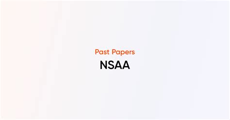 Nsaa Past Papers Tutorchase