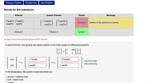 Solved Previous Problem Problem List Next Problem Results