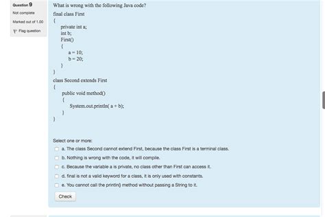 Solved Question Not Complete Marked Out Of I What Is Chegg