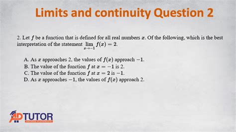 Ap Calculus Ab Limits And Continuity Practice Questions