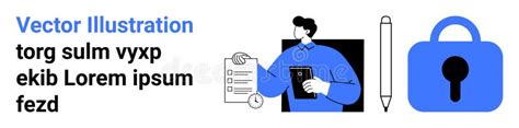Secure Documentation And Data Management Concept Stock Illustration