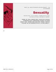 FMST 314 SEXUALITY Pdf FMST 314 RELATIONSHIP DEVELOPMENT DR ALEXANDER Sexuality BEHAVIOR
