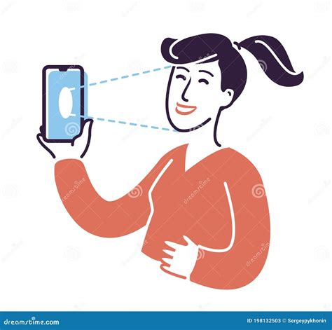 Biometric Profile Symbol Authentication Verification Vector Illustration Stock Vector