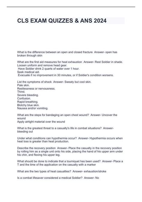 Cls Exam Quizzes And Ans 2024 Cls Stuvia Us