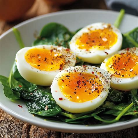 Hard Boiled Egg Spinach Breakfast Cookingflash