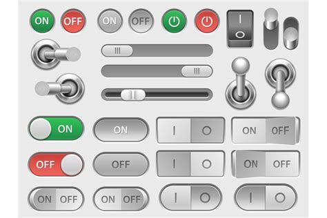 Toggle Switch On Off Slider And Adjustable Button User Int