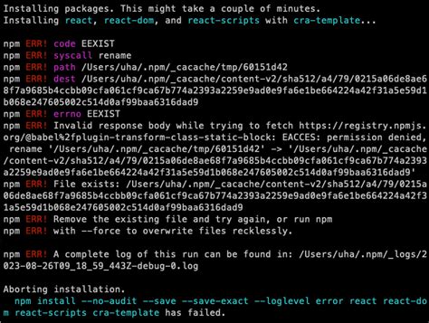 🚫 Node Npm Err Node Version Err