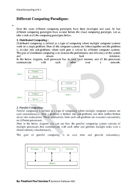 Cc Unit 1 Cloud Computing Unit 1 Different Computing Paradigms