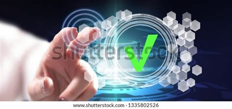 Woman Touching Validation Process Concept On ภาพสตอก 1335802526 Shutterstock