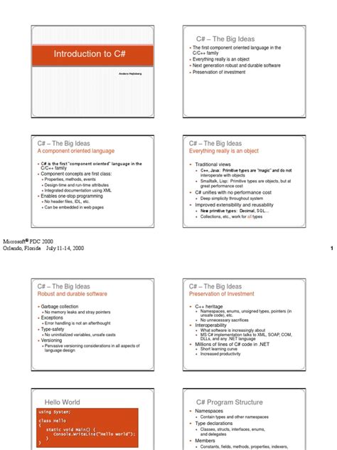 Troduction To Csharp Pdf C Sharp Programming Language C