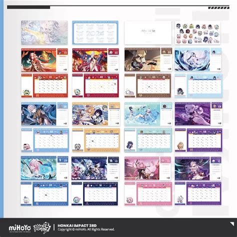 Official Honkai Impact Rd Desk Calendar Acgn Merch Shop