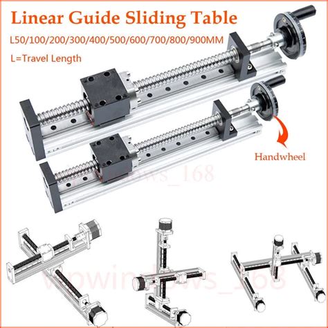 manual linear rail guide slide stage actuator ball screw motion table