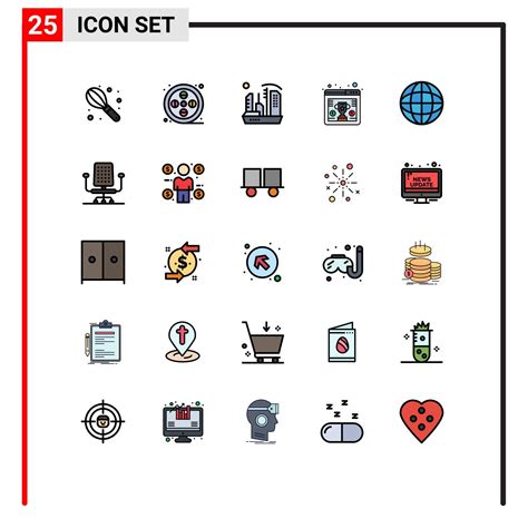 Set Of 25 Commercial Filled Line Flat Colors Pack For Chemistry Browser Colonization Trophy