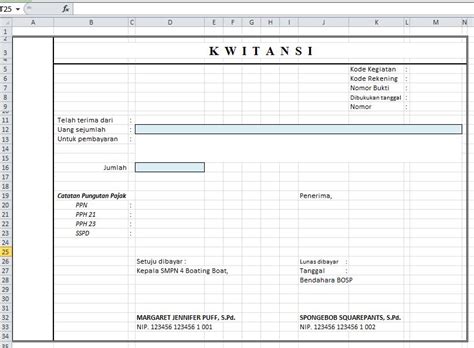 Cara Mudah Dan Cepat Membuat Kwitansi Excel Otomatis Dengan Rumus